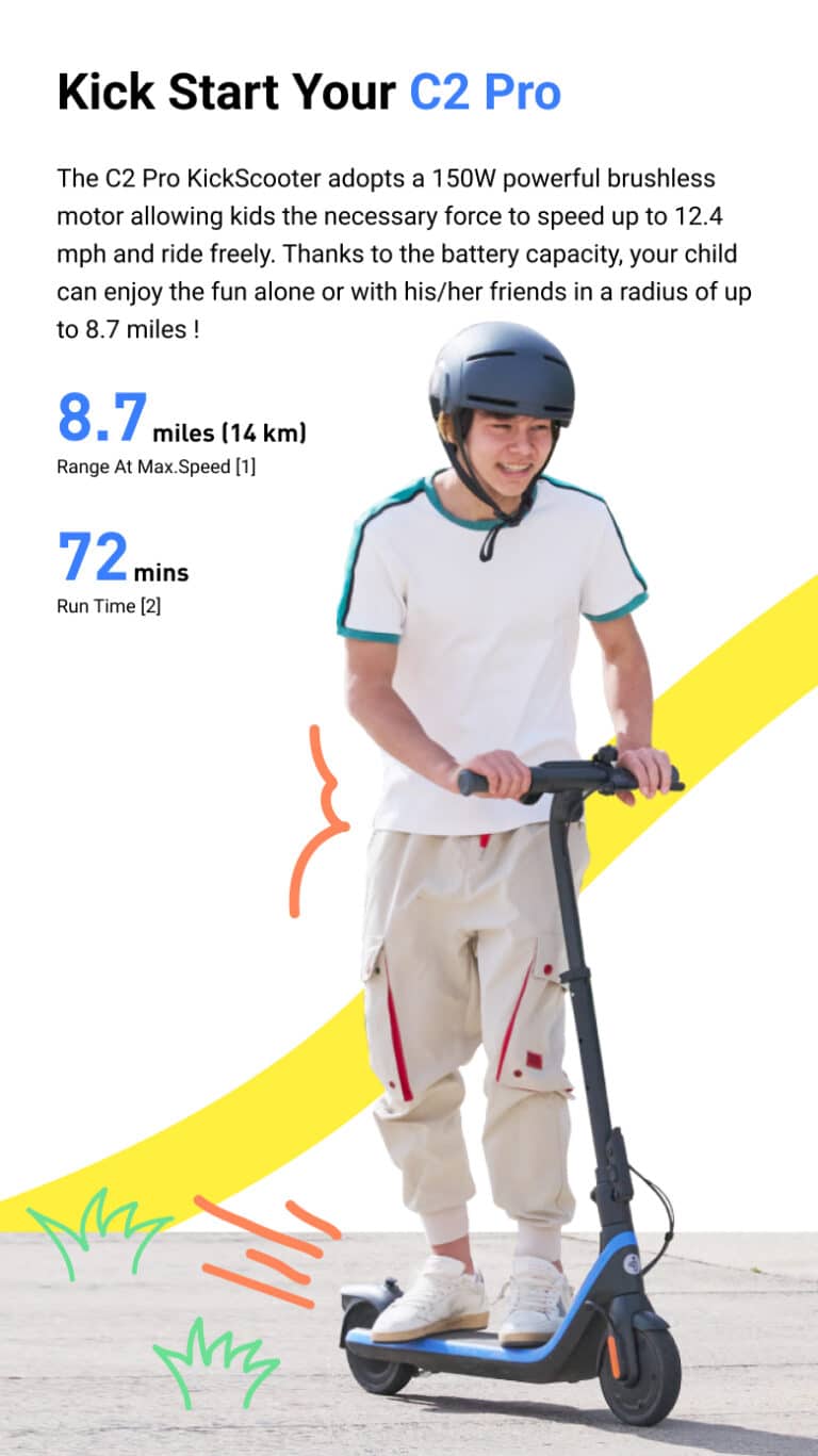 Segway eKickScooter C2 Pro , Premium Performance for Young Riders