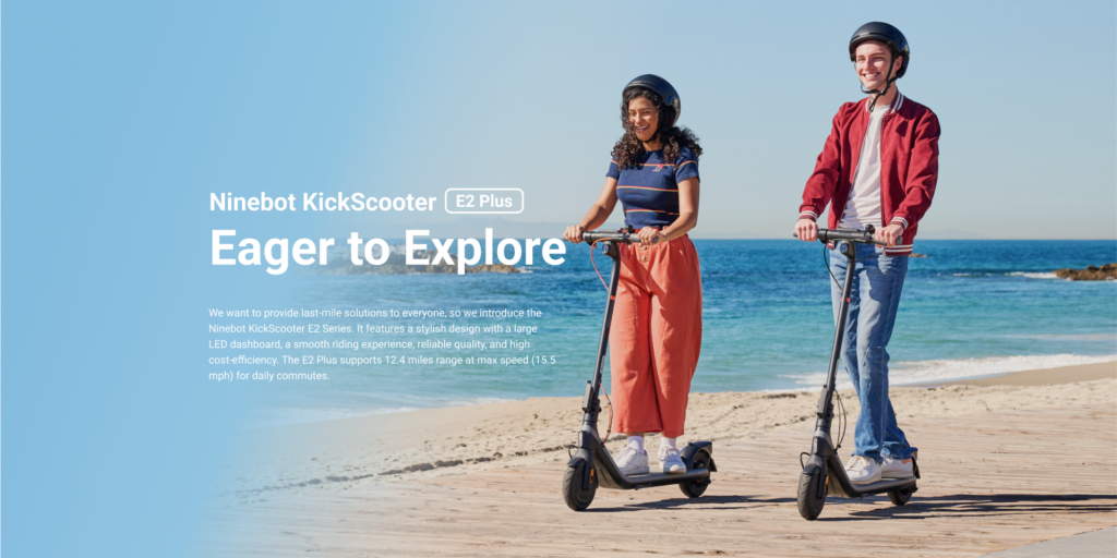 Segway eKickScooter E2 Plus , Smart and Stylish Electric Scooter