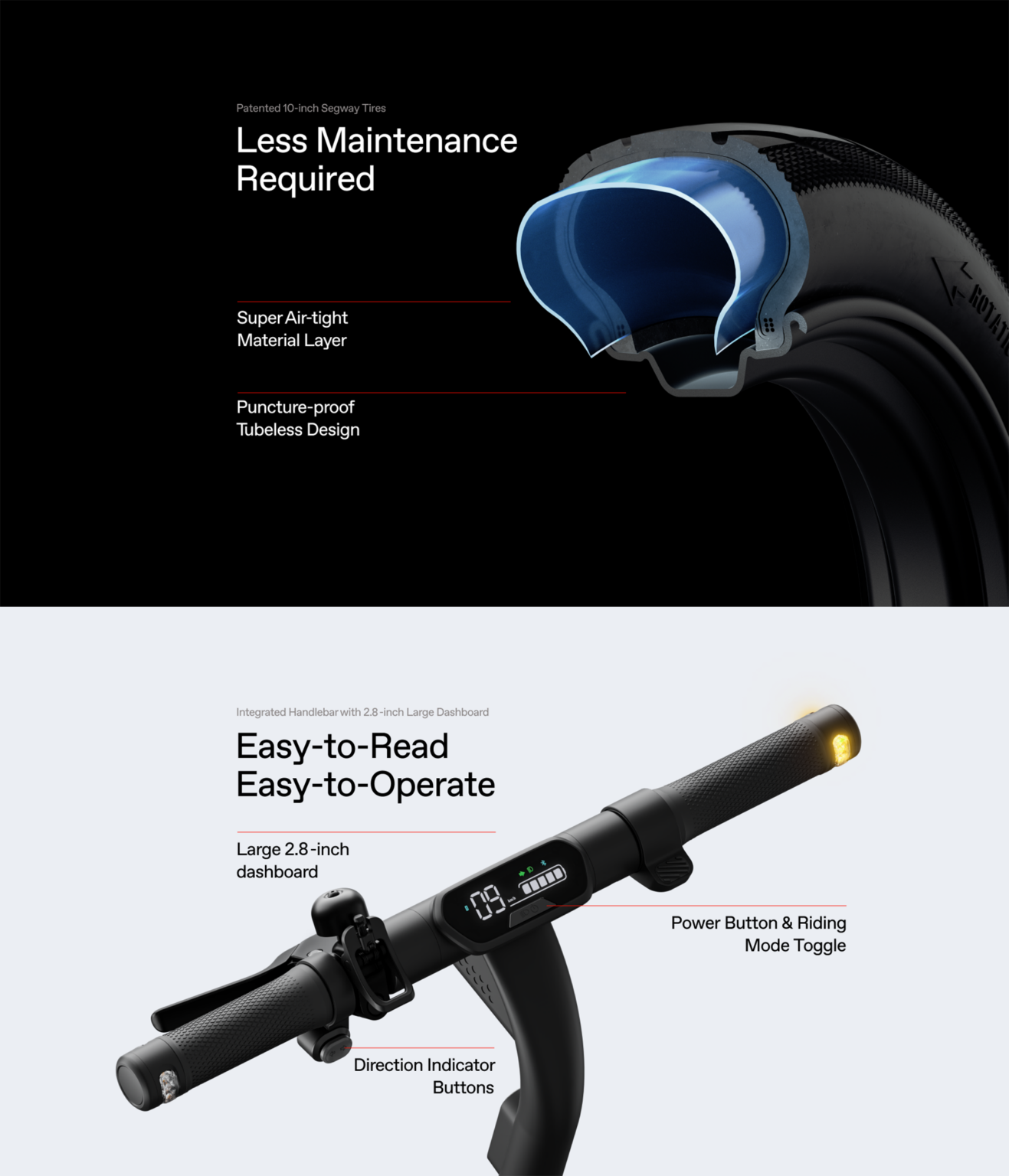 Segway eKickScooter E2 Pro , Smart and Efficient Commuter Scooter