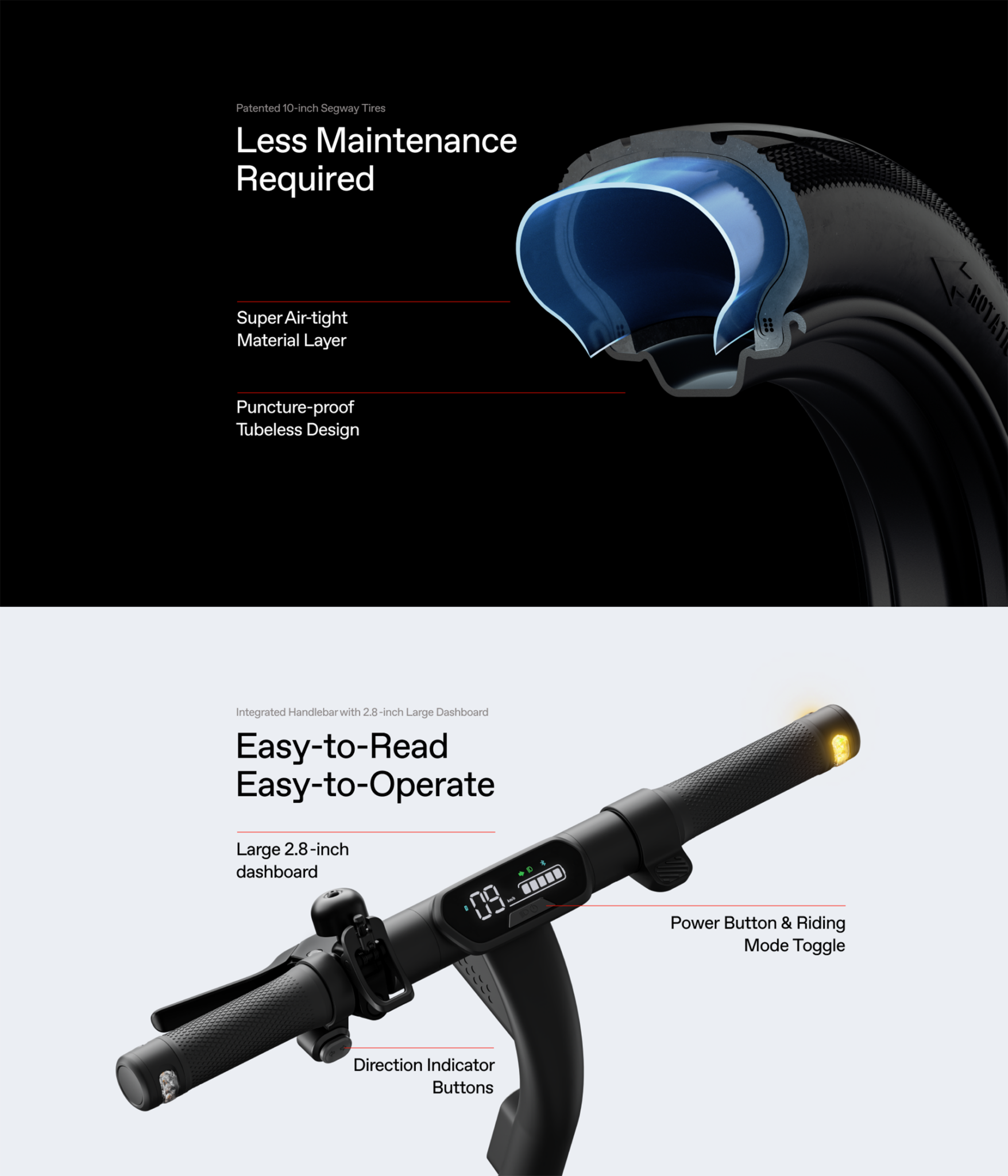 Segway eKickScooter E2 Pro , Smart and Efficient Commuter Scooter