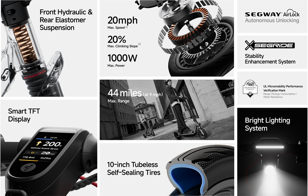 Segway eKickScooter F3 , Reliable Commute, Stylish Design