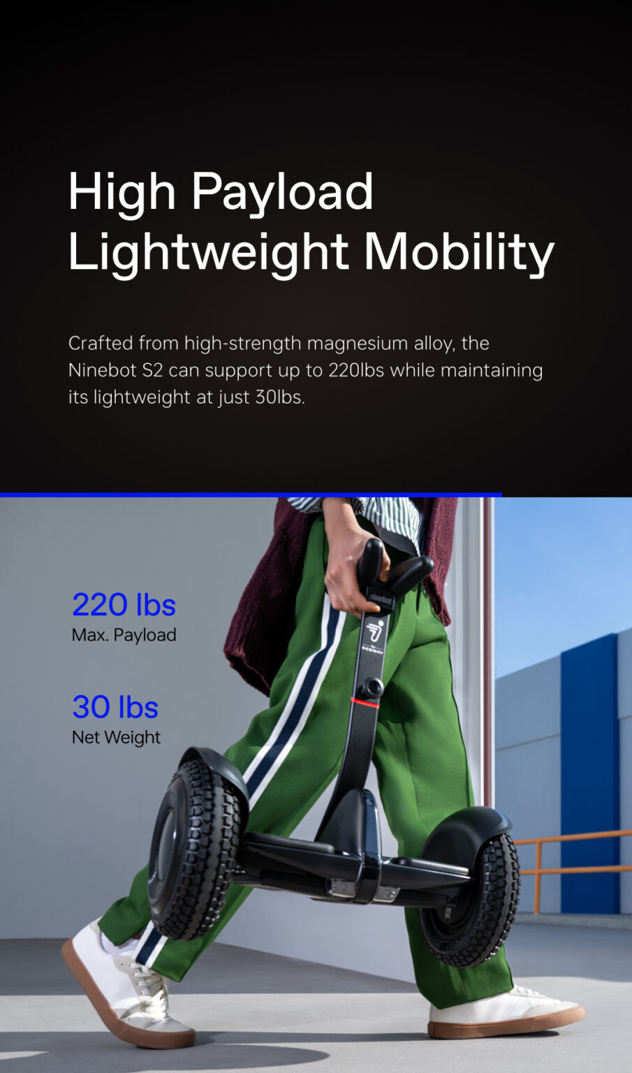 Segway Ninebot S2 , Stylish and Smart Self-Balancing Transporter